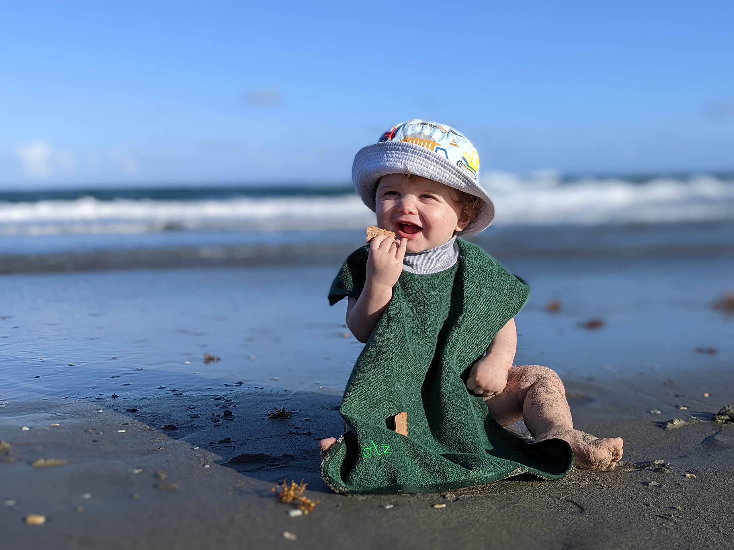 MATZ Bib - Waterproof Backing Full Coverage Ultra Absorbent Cotton Terry Towel Snap On Bib with Comfortable Ribbed Neck