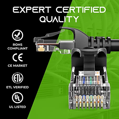 GearIT Cat6 Cable 0.5 ft 6 in - Cat 6 Ethernet Cable, Cat6 Patch Cable,Network Cable, Internet Cable - Black 0.5 Feet
