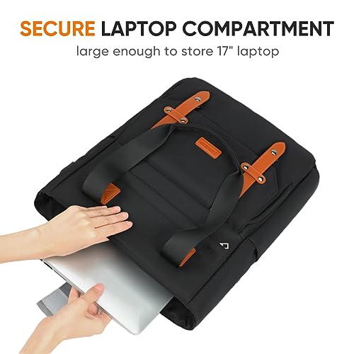 SOVICO Large 17 Inch Laptop Backpack for Women, Teacher Backpack with USB Port, Convertible Travel Backpack, Nurse/College/Work Backpack for Travel and Work-Black