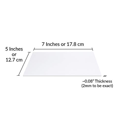 SimbaLux Acrylic Sheet Clear Cast Plexiglass 5β x 7β 0.08β Thick (2mm) Pack of 5 Transparent Plastic Plexi Glass Board with Protective Paper for Photo Frame Replacement, DIY Display Projects, Craft