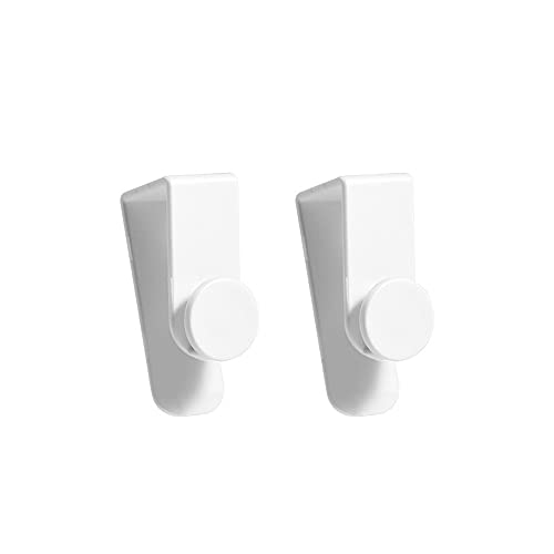 GOOFFY Door Metal Hooks for Hanging 2Pcs Portable Multi-Functional Free Punching Door Back Hook White for Home Kitchen Bathrooms Door Hooks Hanger