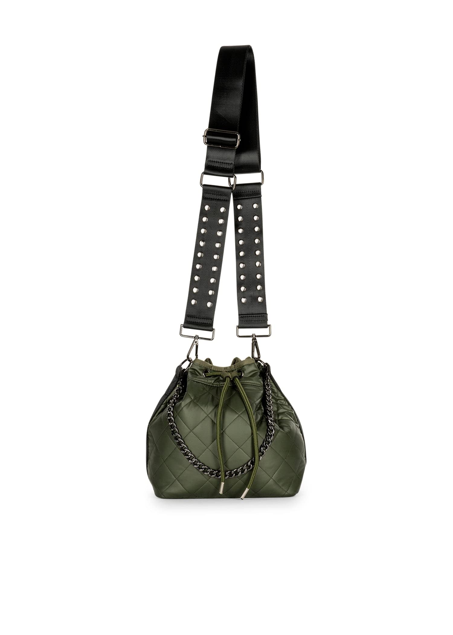 Haute Shore - Lindsey Avenue Puffer Bucket Bag, Army Green