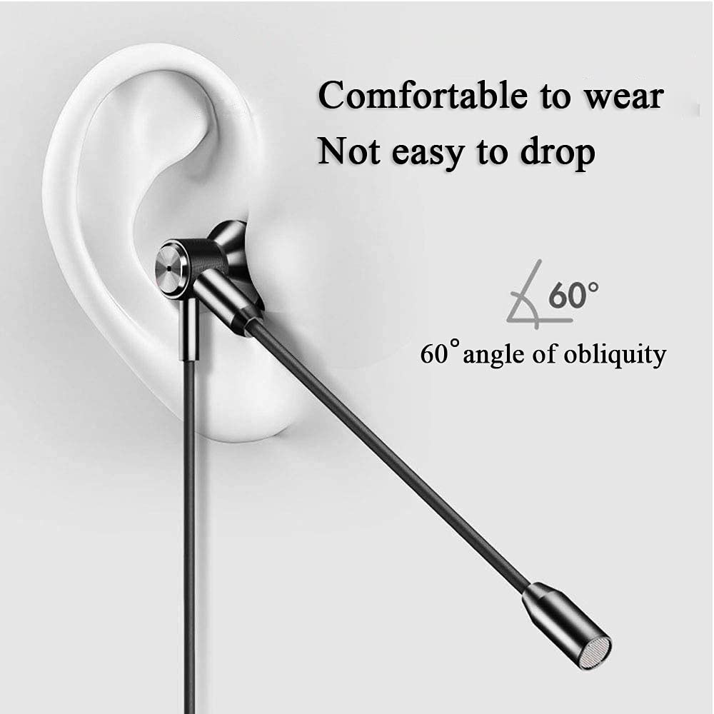 Gaming Earbuds Wired with Dual Microphone, with Noise Cancellation, 3.5MM in-Ear Headset Stereo Headphone with Detachable Dual Microphone for Mobile Gaming, Xbox One, PS4, PC (Black)