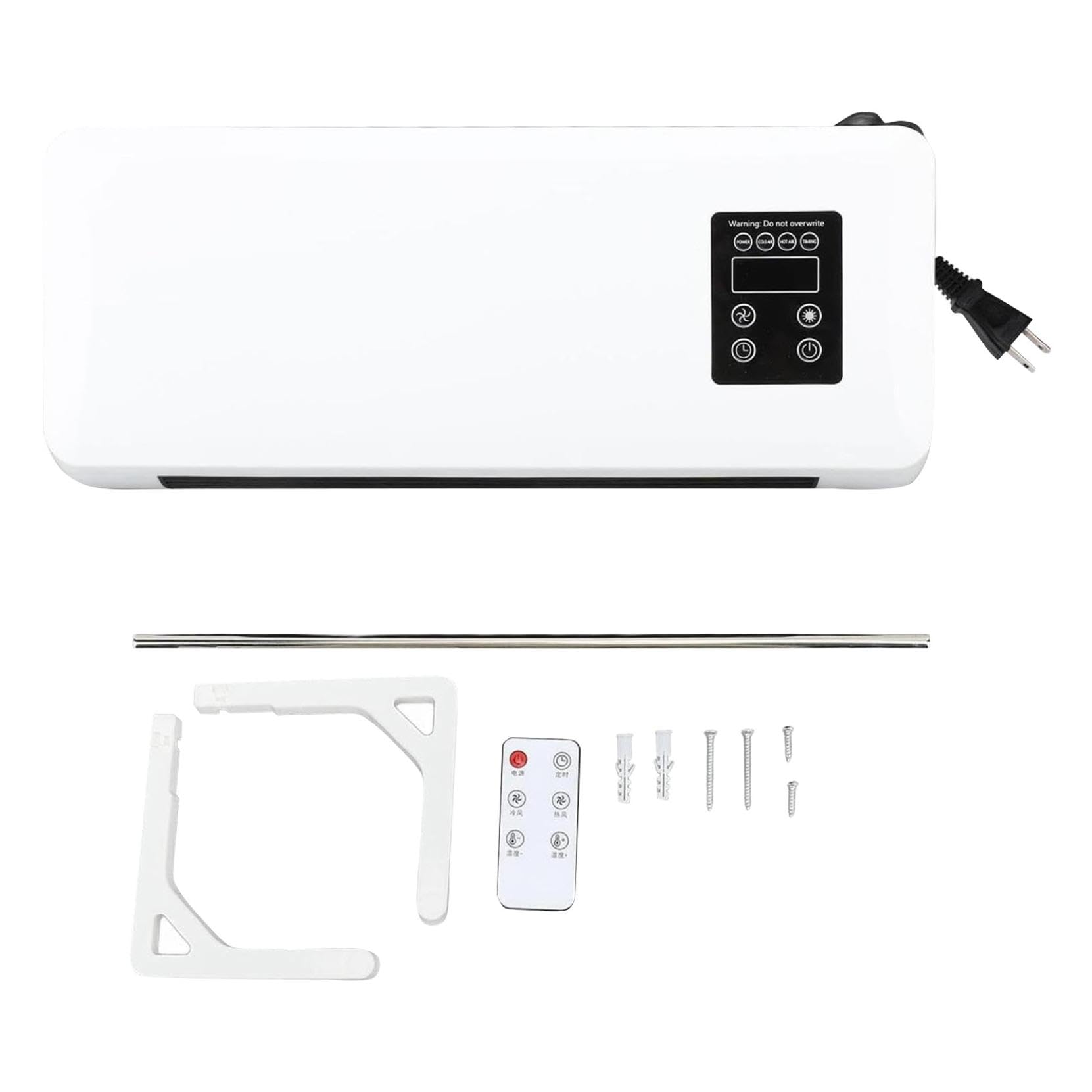 Generic 2024 Mini Split AC/Heating System, Mini Wall Mounted Air Curtain Fan 2 In 1, Wall Mounted Portable Ductless Air Conditioner Fan With Remote,for Home Apartment Office (美规110v), White