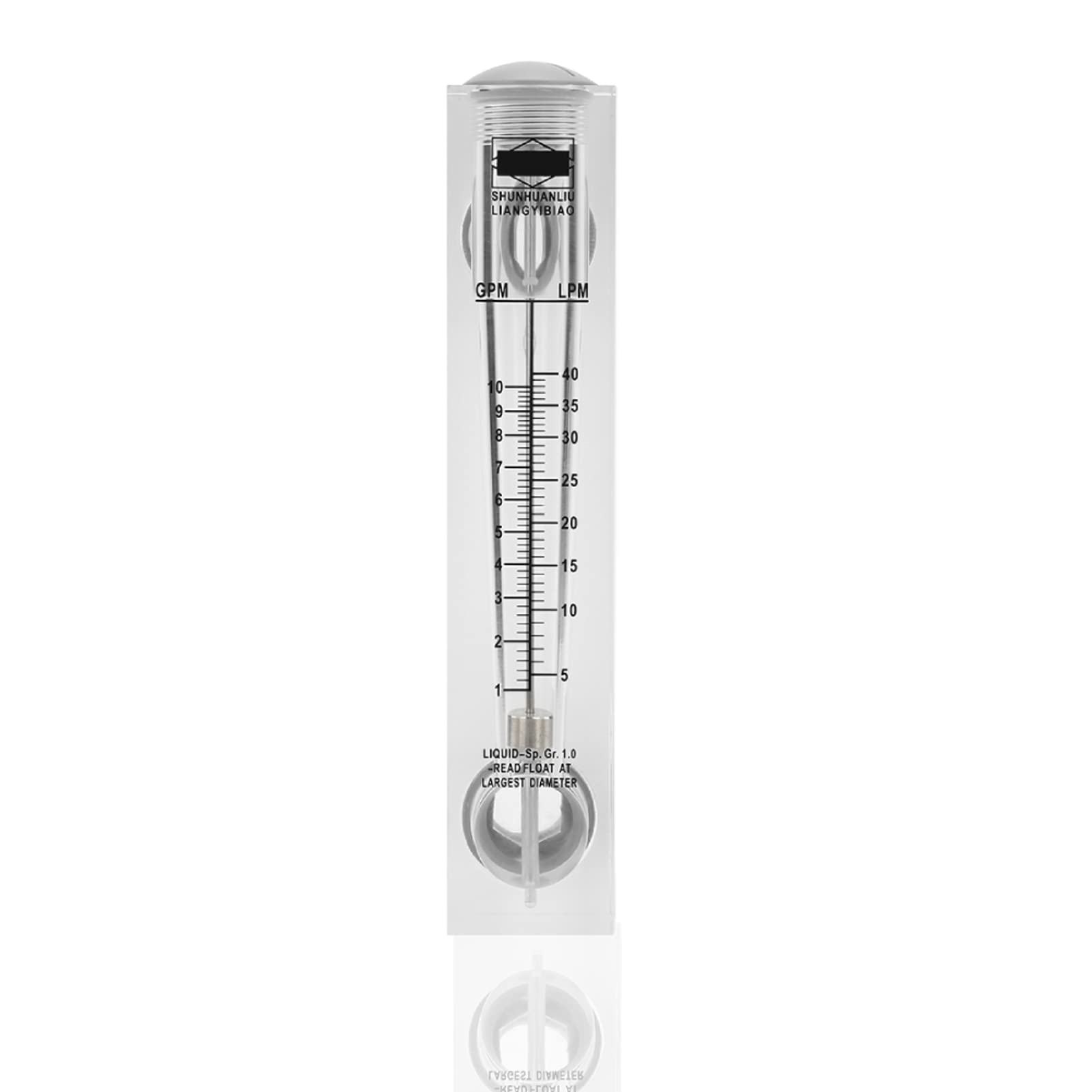 Water Meter, 1-10GPM 0.6MPa Knob Panel Type Liquid Meter, ZG1" Acylic Water Liquid Flowmeter for Measuring Rate of Liquid Medium
