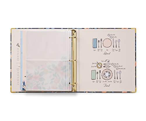 RIFLE PAPER CO. Citrus Grove Recipe Binder - 16 Tabbed Dividers, 10 Clear Recipe Card Sleeves, 1" Three-Ring Style, 11.5"L x 9.75"W, Double-Sided Pocket Folder and Adhesive Labels, Reinforced Corners
