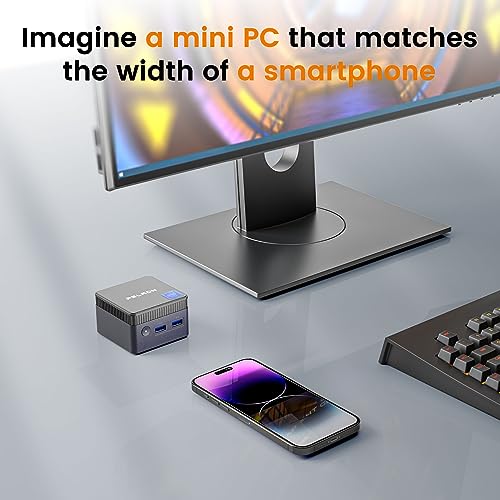 PELADN WI-7 Mini PC Win 11 Pro, Intel 12th Gen N100(up to 3.4GHz),Mini Computer DDR5 6400 MHz 12GB RAM/256GB M.2 SSD, 4K UHD, Bluetooth 4.2, LAN & HDMI2.0,WiFi5 for Business Home/Office/HTPC