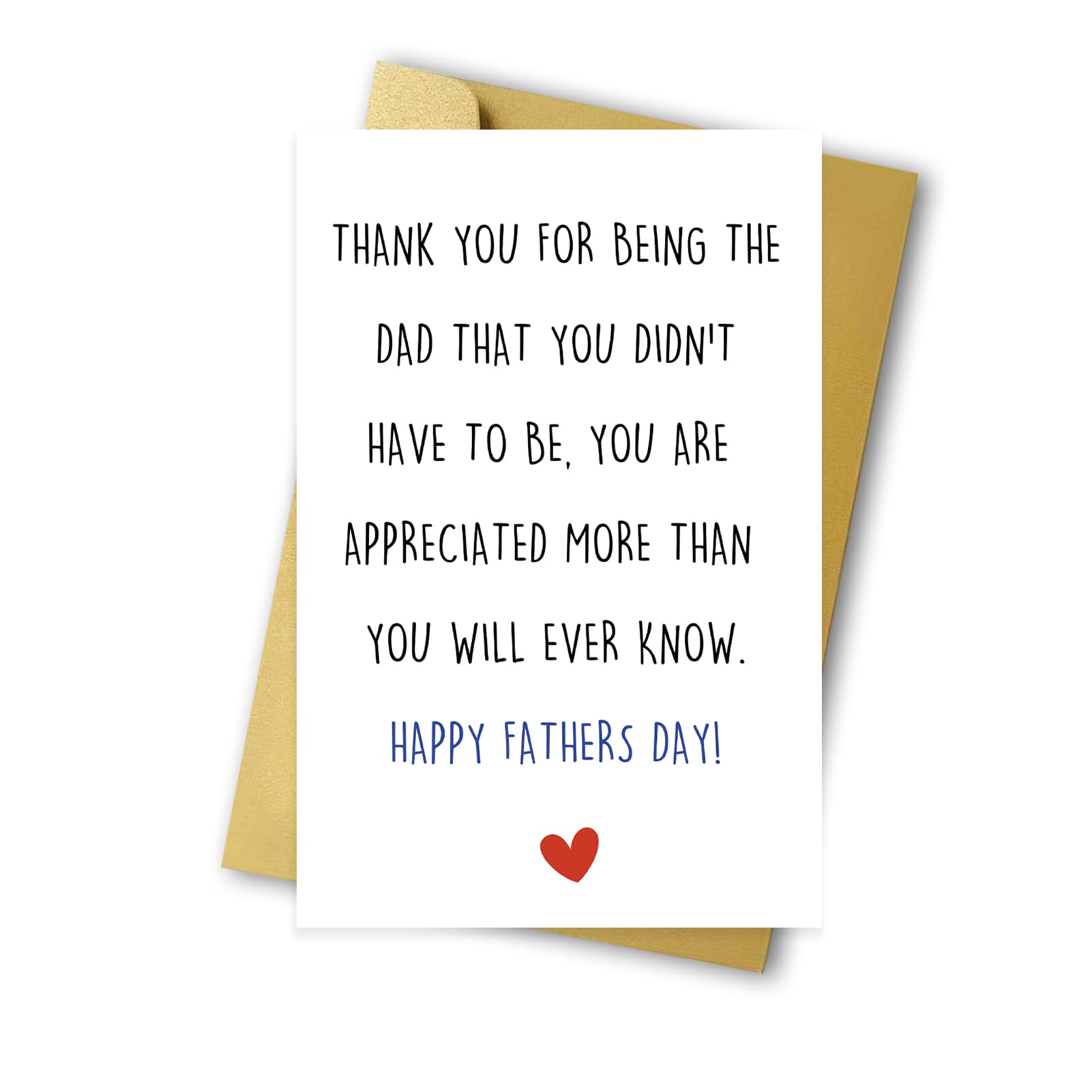 Simple Step Fathers Day Card Gift for Dad, Funny Stepdad Gifts from Stepdaughter Stepson, Humorous Card for Stepfather, Thank You Appreciation Card for Step Dad