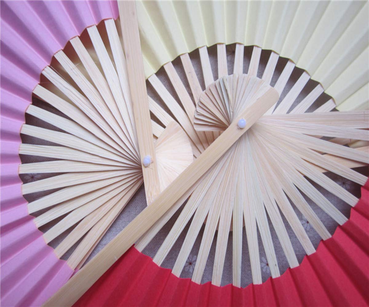 Folding Fan Hand Held Fan Chinese Style Traditional Hand Held Fan Paper Folding Paper Fan Party Wedding Decor (Color : H)