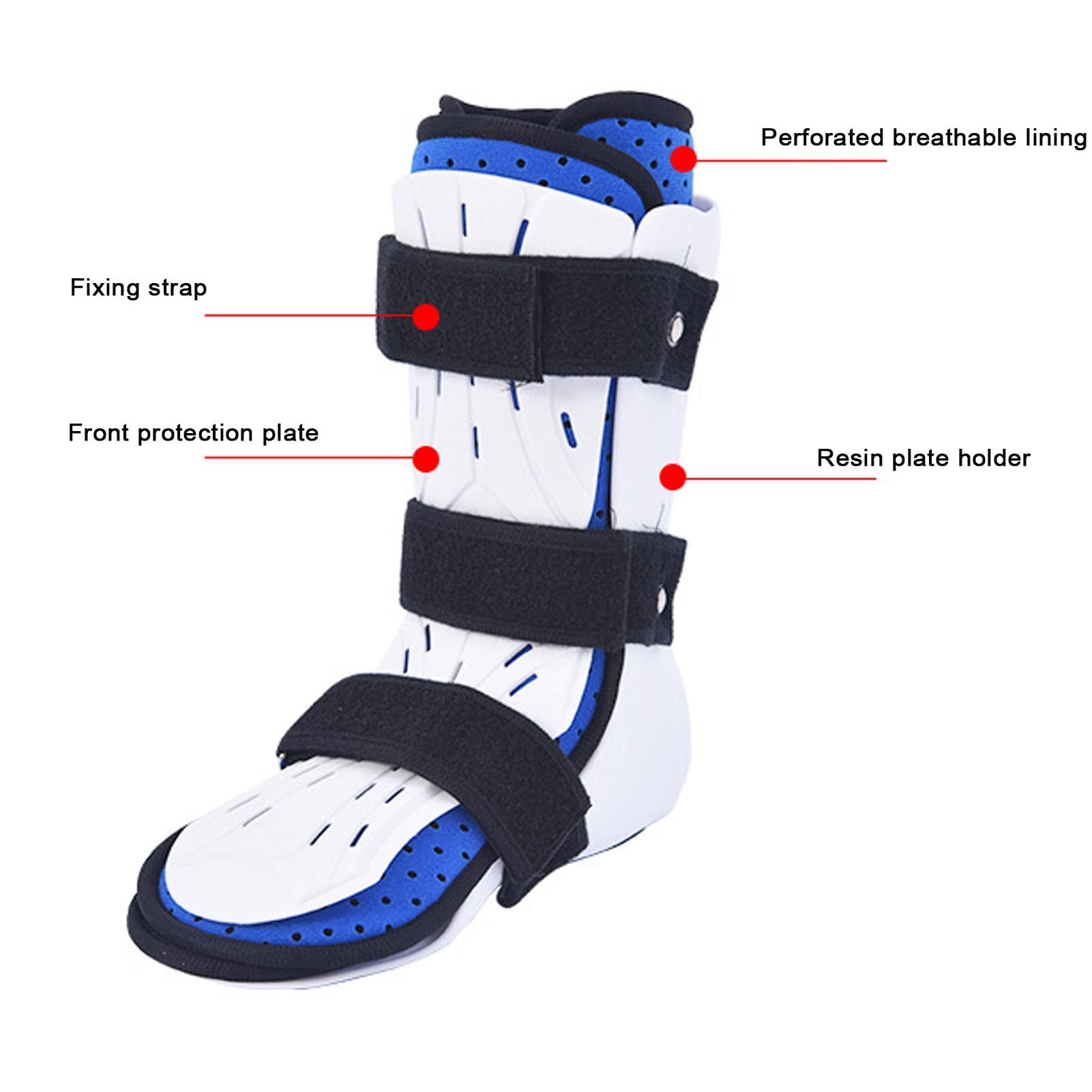 Fracture Boot, Short Breathable Comfortable Orthopedic Walker Boot Reinforced with Front Protection Plate for Foot Injuries(Left foot, M)