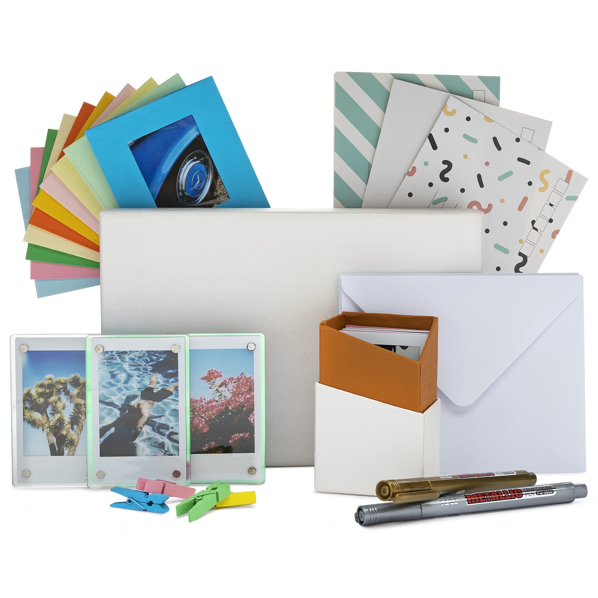 Fujifilm Instax Mini 40 Instant Film Camera Bundle with Contact Sheet Instant Film and Creative Memento Set (4 Items)