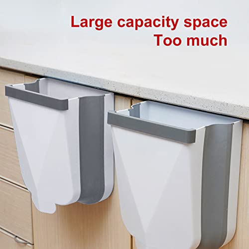 Rumtut Hanging Kitchen Cabinet Door Lid Trash Can, Gallon Small Trash Can, Hanging or Standing Plastic Compost Bin for Cabinets/Bedroom/Office/Camping