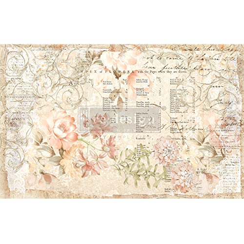Prima Re-Design Decoupage Decor Tissue Paper 19"x30" 2/Pkg-Floral Parchment Redesign Décor'S Day Decorations,Easter Day,Decorations,Saint Patrick'S Day Gift St Patricks Day Decorations