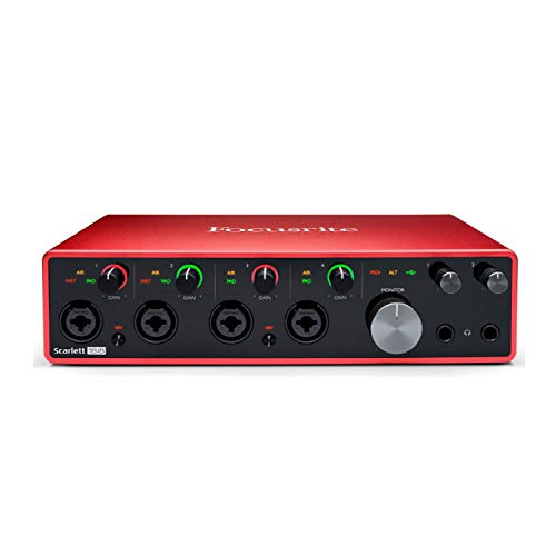 Focusrite Scarlett 18i8 3rd Gen 18x8 USB Audio Interface Bundle with 2 Knox Gear 25 ft. XLR Cables and 2 1/4-Inch TRS Cables (5 Items)