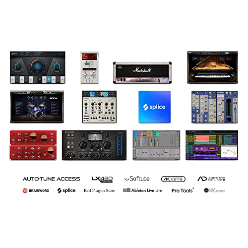 Focusrite Scarlett 2i2 Studio 3rd Gen USB Audio Interface Bundle with Desktop Boom Arm Mic Stand, Mic Shock Mount for 44-47mm Microphones and Pop Filter (4 Items)