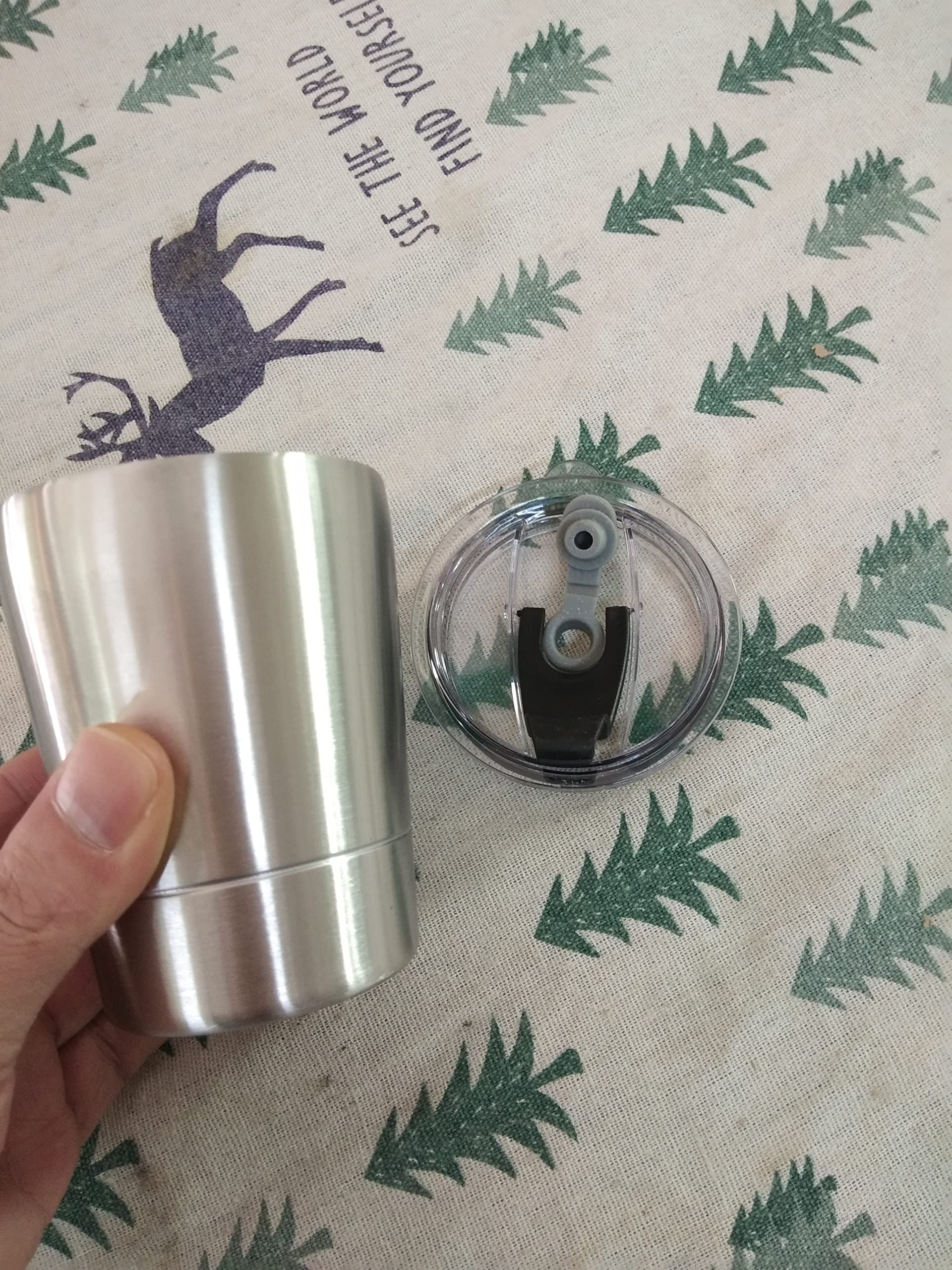 GARLEEN Small Travel Mug Mini Thermal Coffee Cups Insulated Bottles Silver for Kids & Adults w/ Spill-Free Lid for Hot & Cold Drinks, 8oz/230ml, 8 fl oz (230 ml)