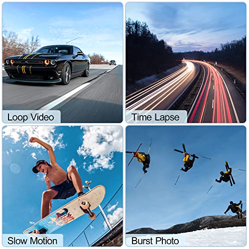 Waterproof Action Camera 4K-Ultra HD 60FPS 24MP 40M Underwater Helmet Vlog WiFi Camera,8X Zoom Touch Dual Screen EIS Stabilization Cam/Wireless Mic/Remote Control/Battery*2/Charger/Accessories Kit