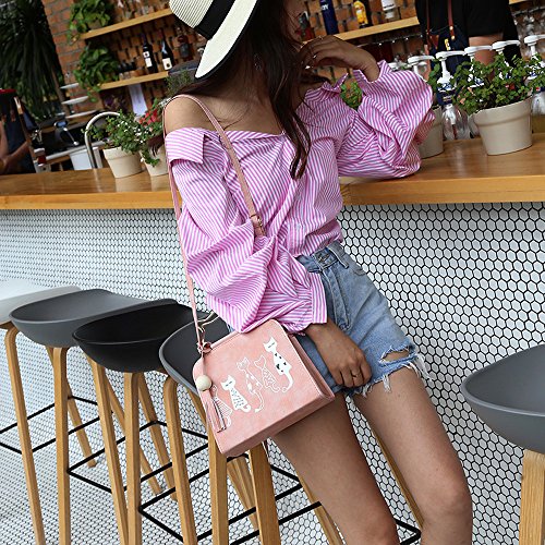 Handbags Bag Cat Crossbody Messenger Rabbit Women Bag Pattern Animal Shoulder Bag Camera Shoulder Bag (Pink, One Size)