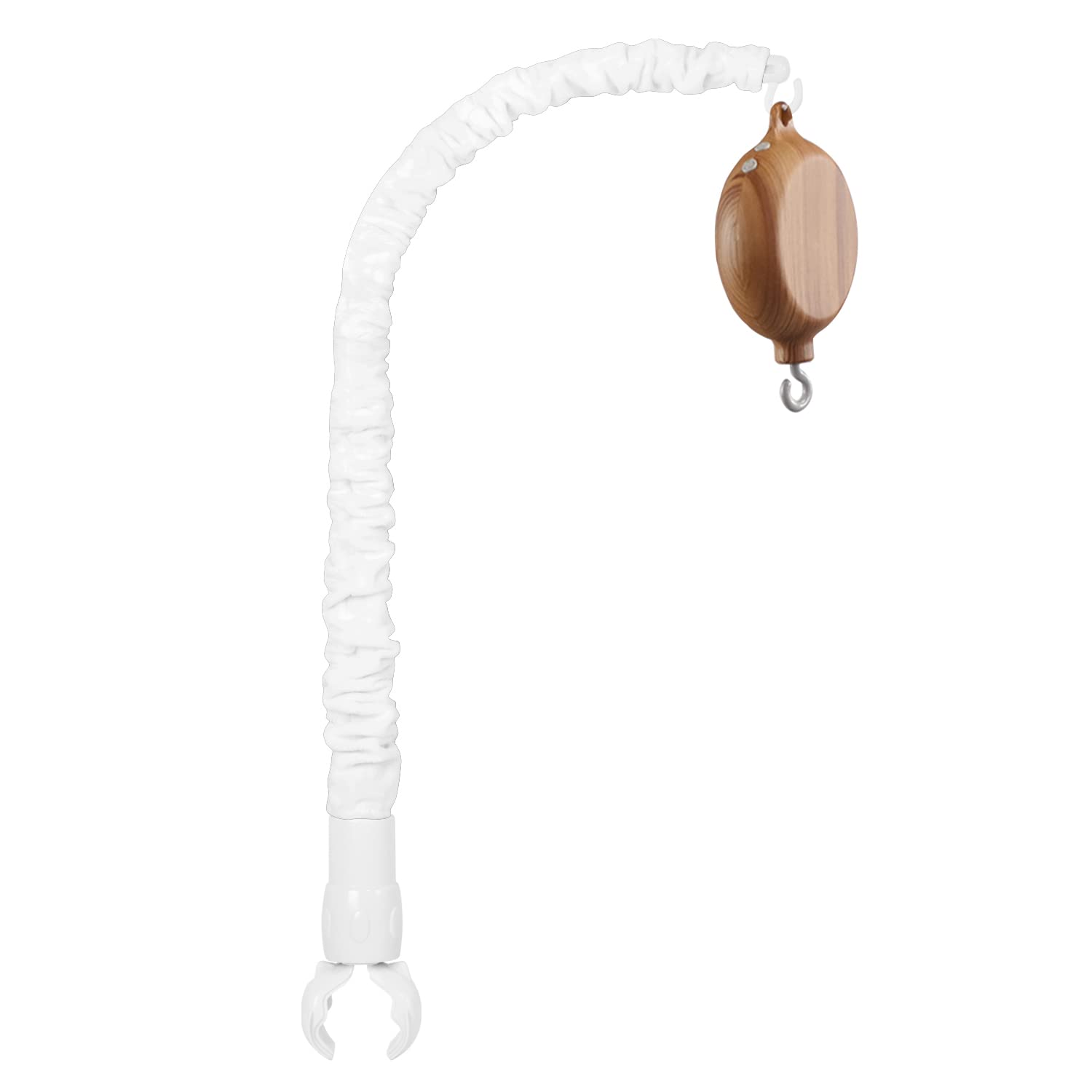 HLEEDUO 23 in Baby Mobile arm with 12 Lullabies Music Box,Crib Mobile arm with Cloth Cover,Mobile Holder for Crib-White