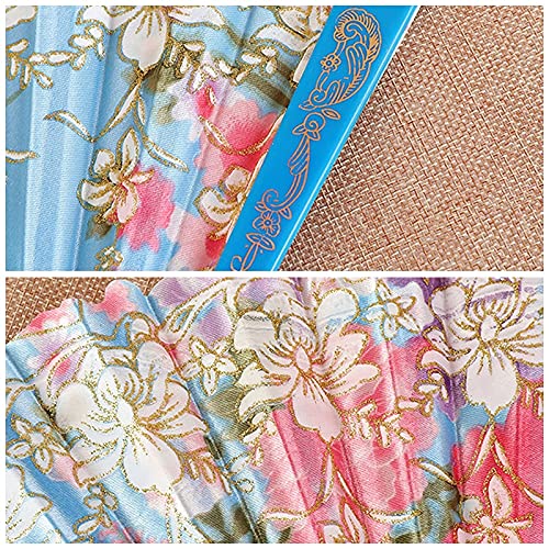 Folding Fan Vintage Pattern Chinese Style Hand Held Fans Silk Plastic Folding Fans Summer Wedding Party Fan Elegant Pattern Pocket Gift (8) (9)