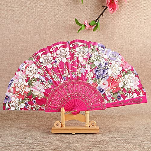 Folding Fan Vintage Pattern Chinese Style Hand Held Fans Silk Plastic Folding Fans Summer Wedding Party Fan Elegant Pattern Pocket Gift (8) (6)