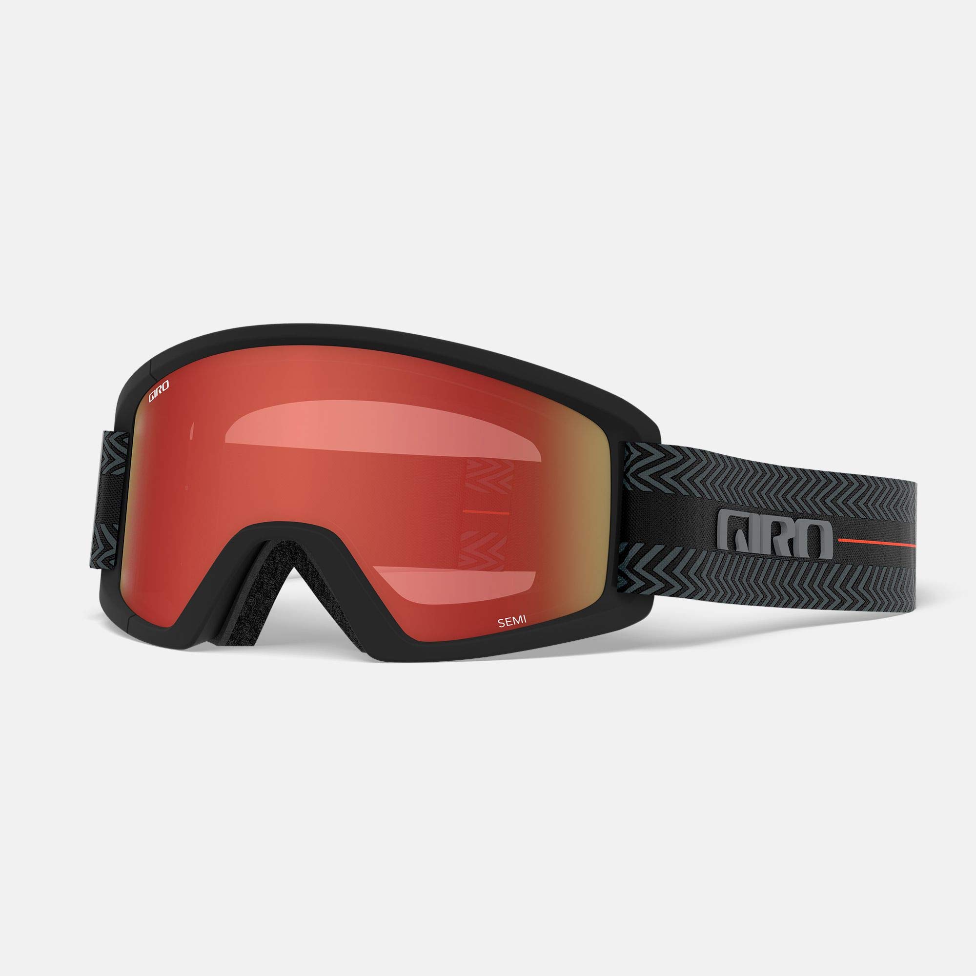 Giro Semi Ski Goggles - Snowboard Goggles for Men, Women & Youth - Black Techline Strap with Amber Scarlet/Yellow Lenses
