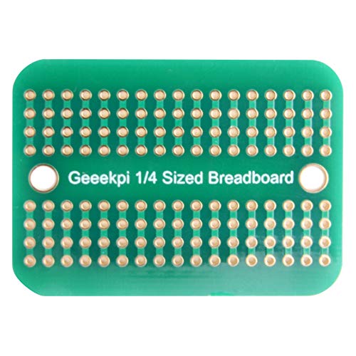 GeeekPi Gold-Plated Prototype PCB Solderable Breadboard for DIY Arduino Soldering Projects, Electronics Projects & Raspberry Pi, with M-M Dupont Jumper Wire Cable (4PCS+1 Mini Board, Green)