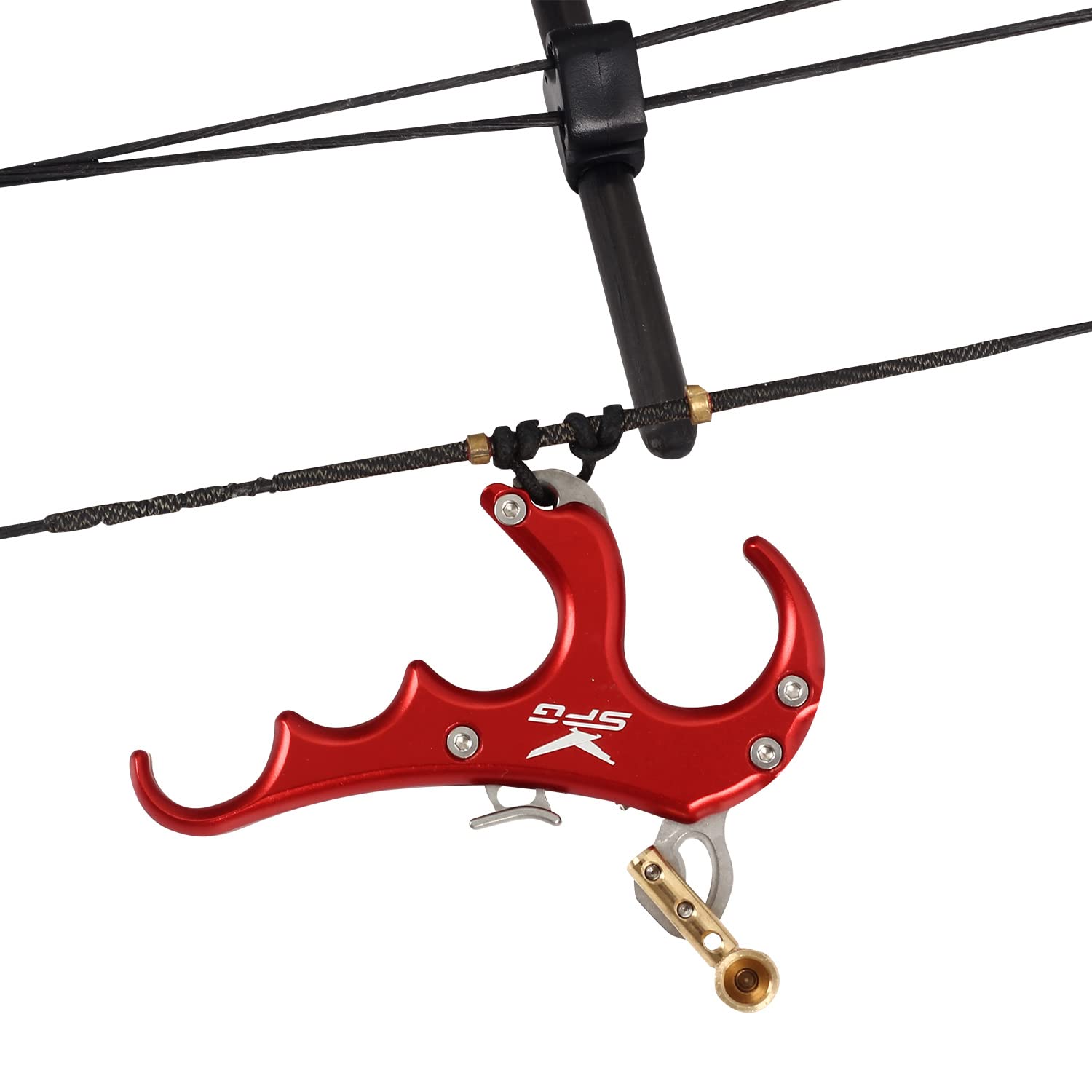 FENJANER Archery Compound Bow Release Aid Archery Release Aids Bow Release for Compound Bow Accessory (Red)