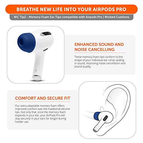 WC HookZ + WC TipZ - Over Ear Hooks and Memory Foam Tips Combo for Airpods Pro by Wicked Cushions | Black & Black