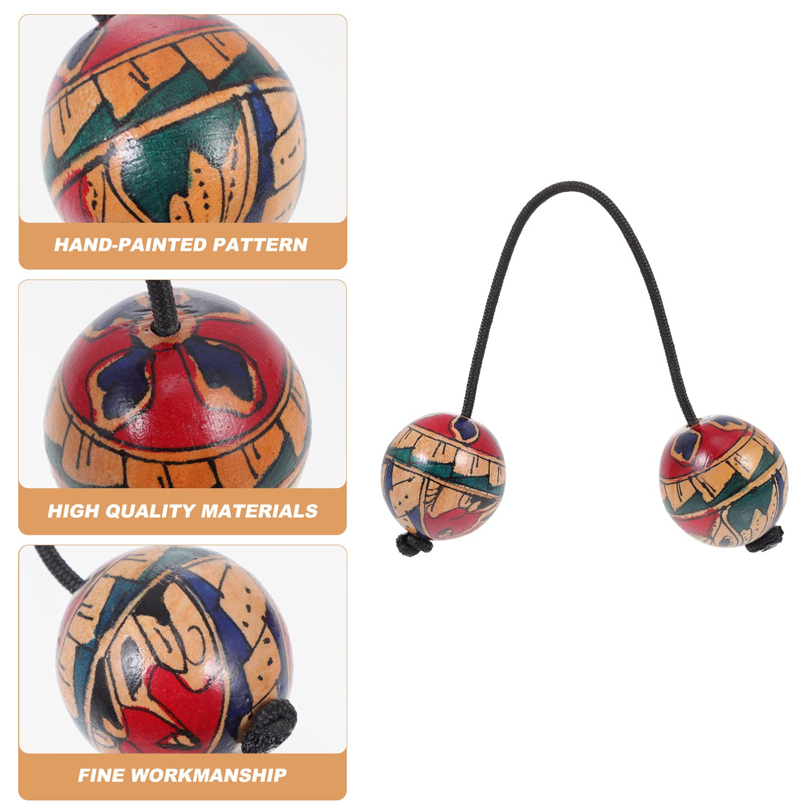 FOMIYES Aslatua Rhythm African Double- Shaker Single Hand Handprint Percussion Shakers Instruments for Lovers Beginners
