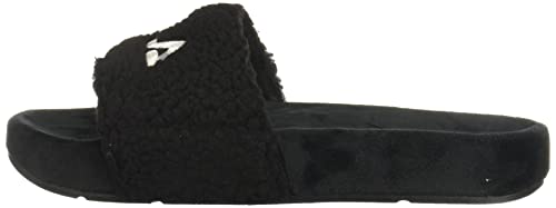 Fila Women's Fuzzy Slide Sandal, Black Red/White, 9