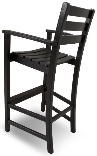 Trex Outdoor Furniture Monterey Bay Bar Arm Chair, Charcoal Black