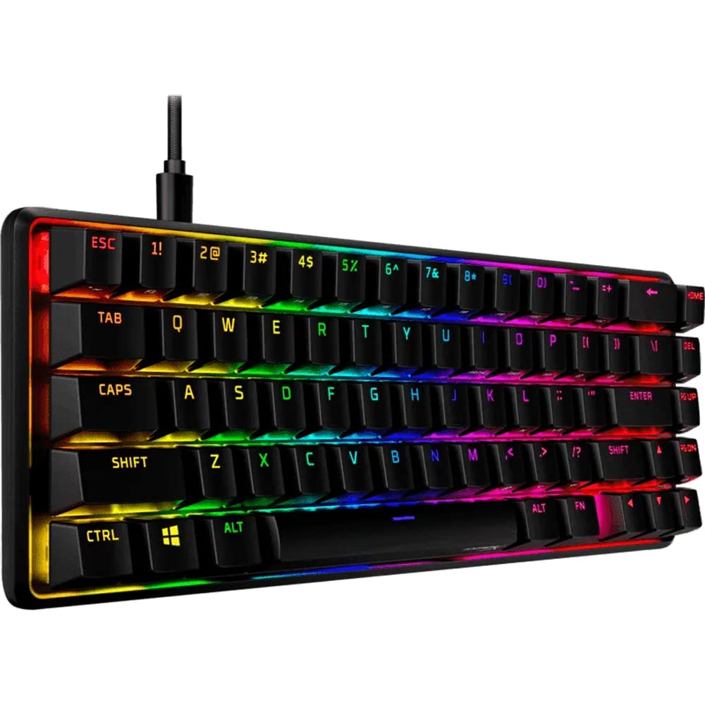 HyperX 4P5D6AA Alloy Origins 65 Mechanical Gaming Keyboard (US Layout) Bundle with HyperX Pulsefire Haste Gaming Mouse (Black) and HyperX Fury S Pro X-Large Gaming Mouse Pad (Black)