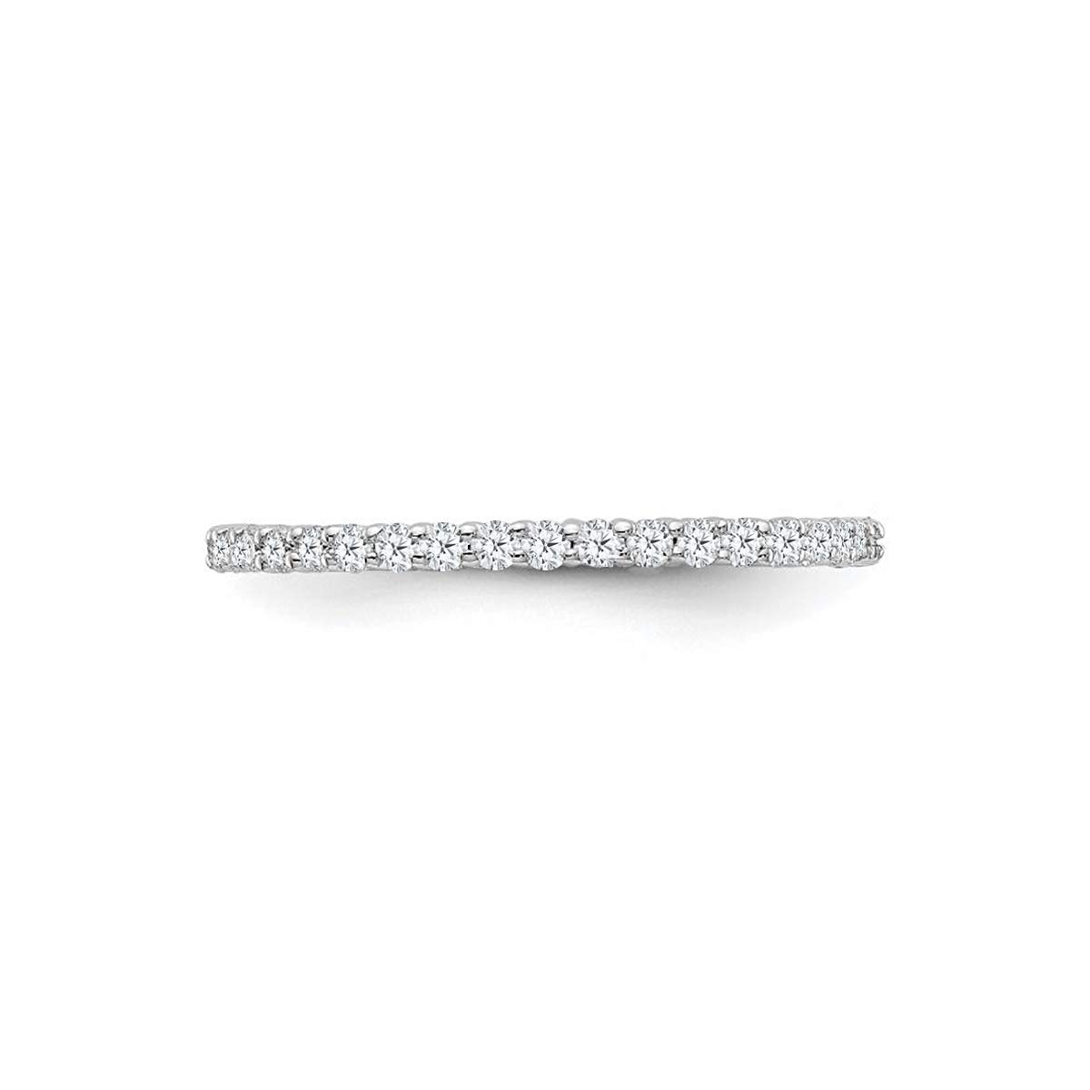 Florence Jewelers 2MM Sterling Silver 925 Round Cut Cubic Zirconia Stackable Eternity Bands (Silver, 6)
