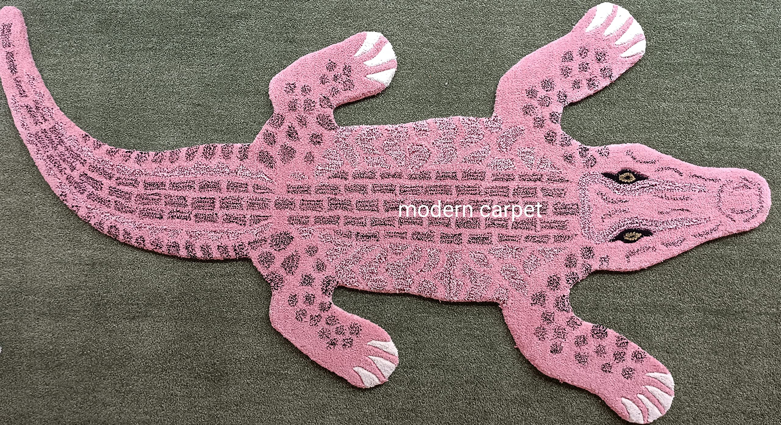 Generic Crocodile Rug 3x6 Ft Rugs Skin Shape 100% Area Rugs Woolen Rugs Handmade Tufted for Room Bedroom Bathroom by Modern Carpet, Multycolor (2x4 feet)