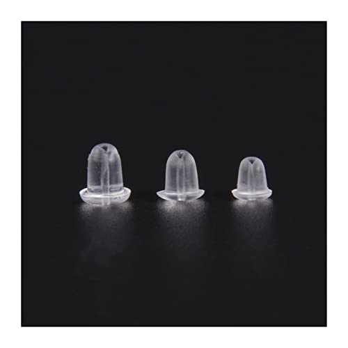 Earring Backs Locking 200 Pcs/Lot Silicone Round Ear Plug Accessories Blocked Caps Findings for Earrings Back Stoppers Jewelry Making Supplies Hypoallergenic Secure (Size : 4x4mm)