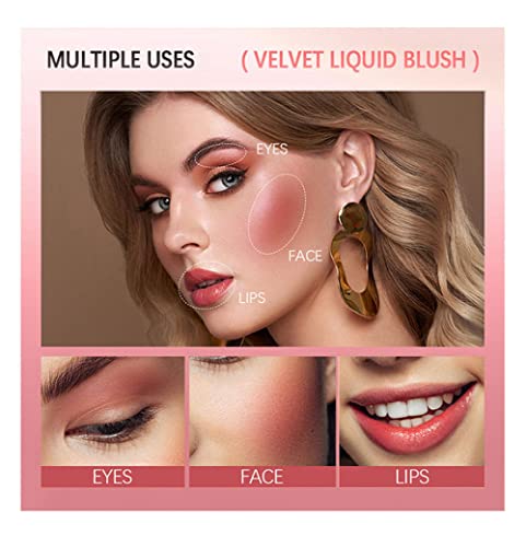 GL-Turelifes Cream Liquid Blush Makeup, Air Cushion Blush for Cheeks, High Pigment, Weightless, Velvet Mousse, Natural-Looking Long Lasting, Dewy Finish, Easy to Blend Blusher (#1 Love Cake)