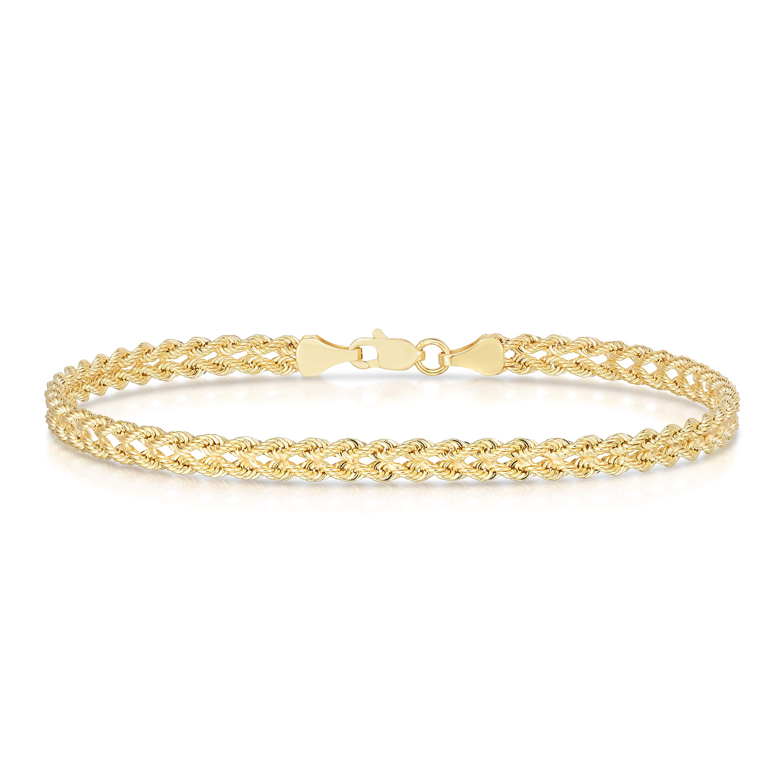 Floreo 10k Yellow Gold Double Rope Chain Bracelet, 7 inch