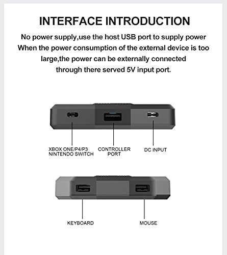 GDreamer HS-SW315 Keyboard and Mouse Adapter for Switch/Xbox One/ PS4/ PS3/Xbox 360