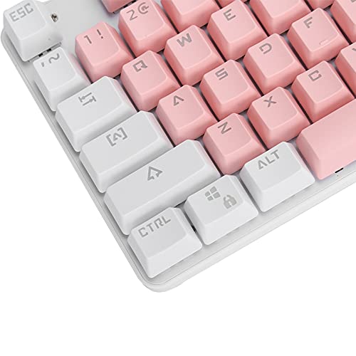 GOWENIC Green Axis Mechanical Keyboard, Gaming Keyboard, Computer Supplies, USB Wired Backlight Double Color 87 Button Count, for Laptop, Desktop, Computer, PC, Ergonomic Design
