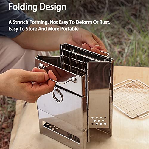 Foldable Mini Barbecue Grill Portable Charcoal Grill Lightweight Small BBQ Grill for Outdoor Backyard Camping Picnic Beach Cooking (Size : 14.5cm/5.71inch)