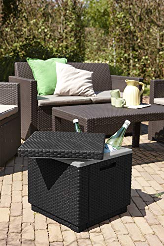 Keter Ice Cube Beer and Wine Cooler Table Perfect for Your Patio, Picnic, and Beach Accessories, Graphite