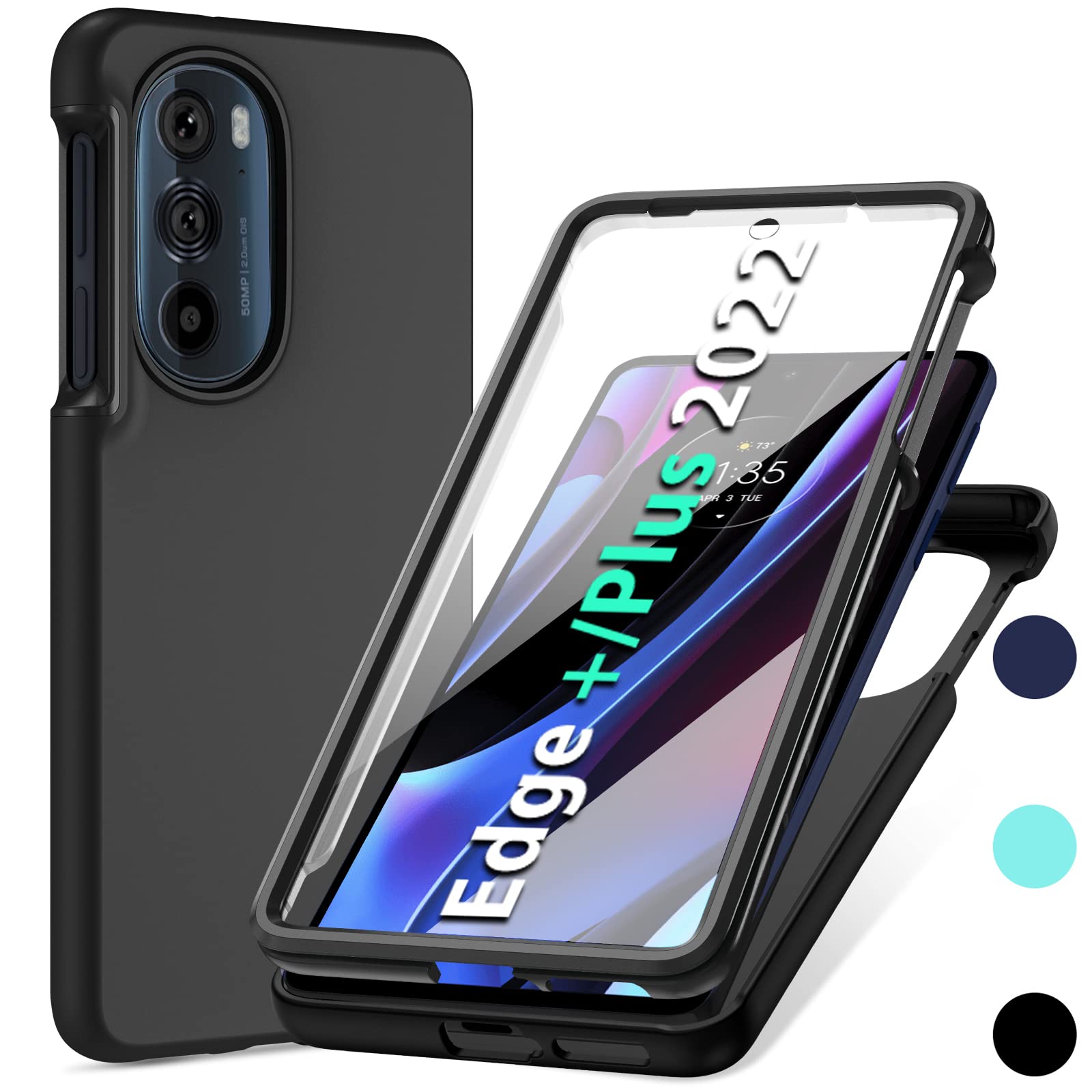 for Motorola Edge Plus 2022 Case: Moto Edge Plus 5G UW 2022 Case - Silicone Shockproof Phone Cover Slim Rugged Full Protection Case - Tough Drop Proof Bumper (Black) ๐๐๐ ๐๐ค๐ง ๐๐๐๐ ๐ฎ๐ฌ๐ฎ๐ญ