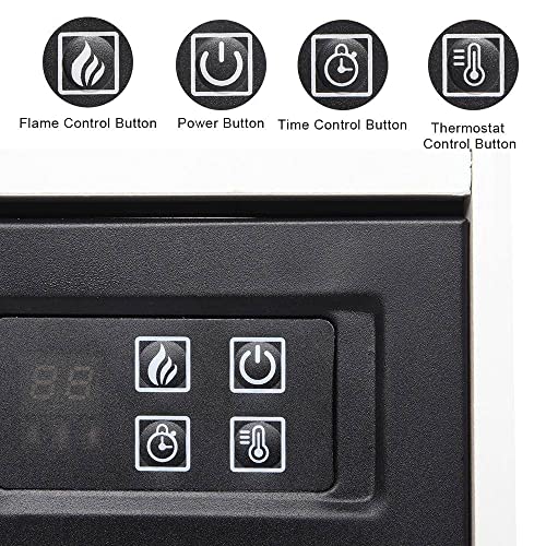 FRITHJILL Electric Fireplace, Freestanding Portable Wood Cabinet Fireplace Heater with Remote Control, 1400W