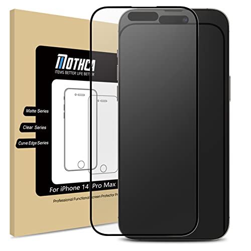 Mothca Matte Glass Screen Protector for iPhone 14 Pro Max Anti-Glare & Anti-Fingerprint Tempered Glass Clear Film Full Screen Case Friendly Bubble Free for iPhone14 Pro Max 6.7inch 2022 Smooth as Silk