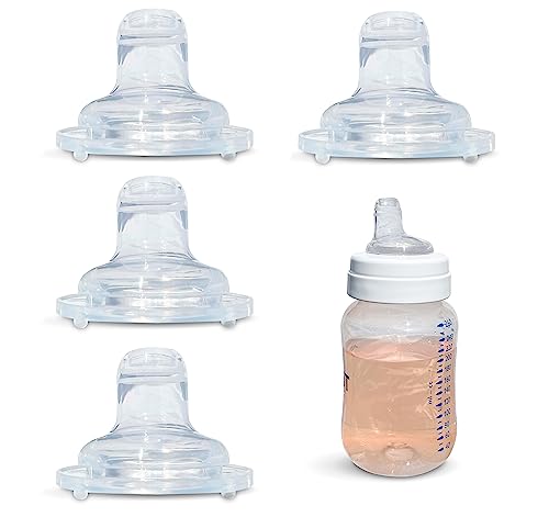 Sippy Spout Nipples for Philips Avent Anti-Colic Baby Bottles | 4-Count | Soft Spout | Food Grade Silicone | Variable Flow | Spill-Proof