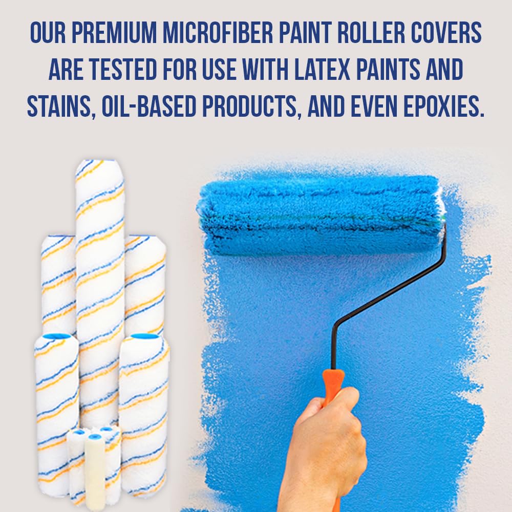 True Blue 18" Professional Paint Roller Covers, 18Inch, Best for All Types of Painting Surfaces, Refill Bulk Pack (3, 3/8" Nap)