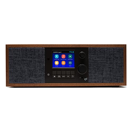 Grace Digital Mondo Elite Duo Smart Internet Radio, Bluetooth, Wi-Fi, 7-Day Alarm β Microphone Free (Walnut)