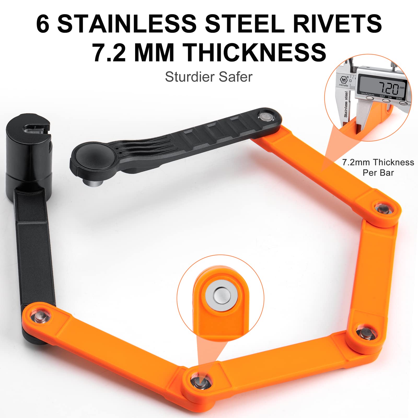 Folding Bike Lock with 3 Keys - Anti Theft Strong Security Bicycle Locks, Anti Drill & Pick Cylinder - Foldable Bike Lock with Mounting Bracket for Bikes E Bikes and Scooters (Green)