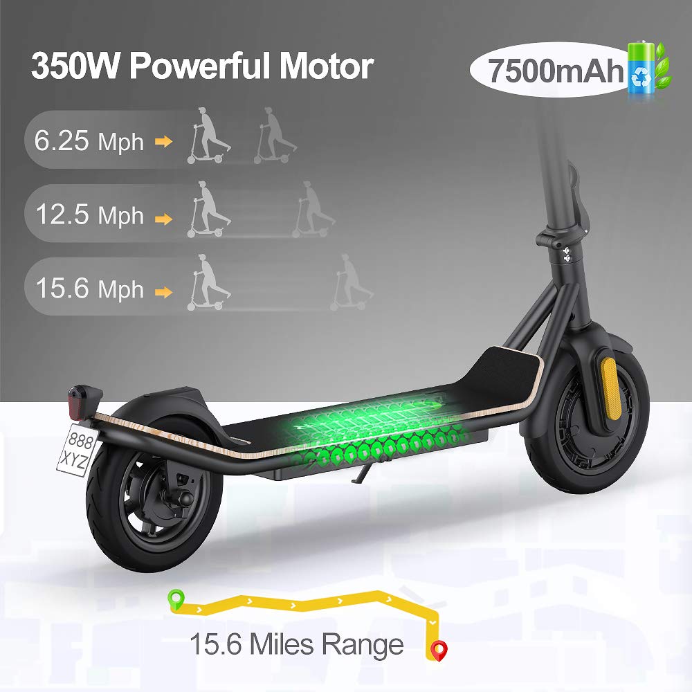 Electric Scooter, 350W Motor, 3 Gears, Max Speed 15.5MPH, 16 Miles Powerful Battery with 8.5'' Tires, Foldable Electric Scooter for Adults, Max Load 260lbs